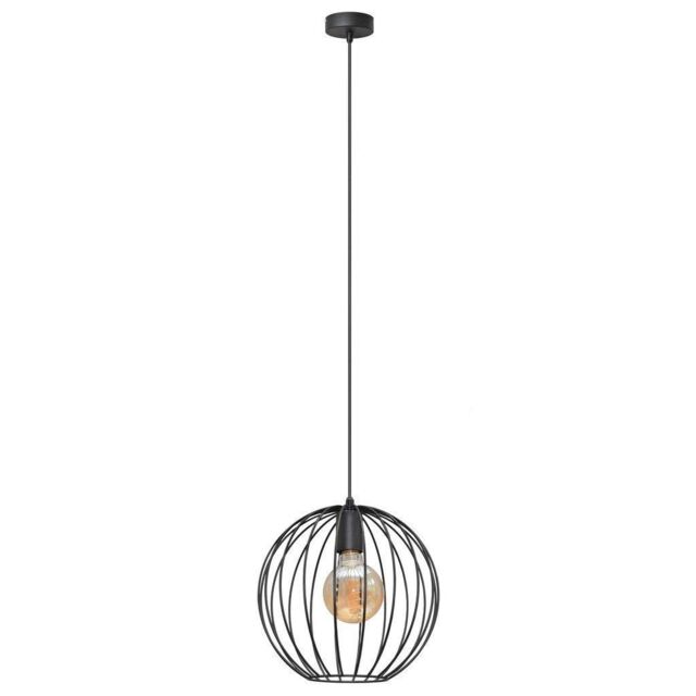 Netlighting Mercure Wire Frame Pendant Ceiling Light Black 30cm by ...