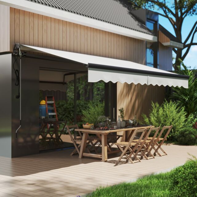 3.5 x 3(m) Electric Retractable Awning Canopy with Aluminium Frame by ...