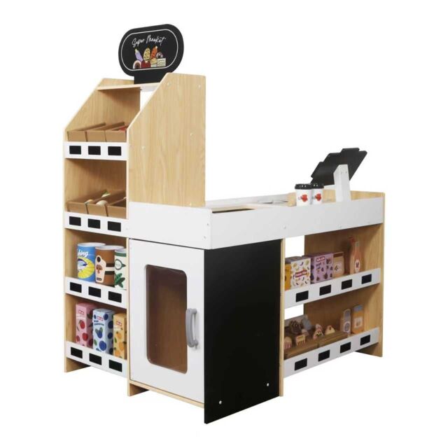 Hygrad Built to Survive Wooden Kids Grocery Store Playset Pretend Play ...
