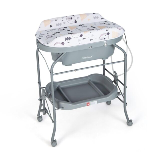 Baby Changing Table Folding Infant Diaper Changing Nursery Station by ...