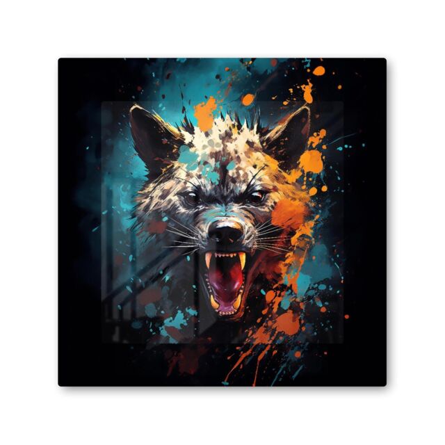 Splashart Angry Hyena Face HD Metal Print by Debenhams | ufurnish.com