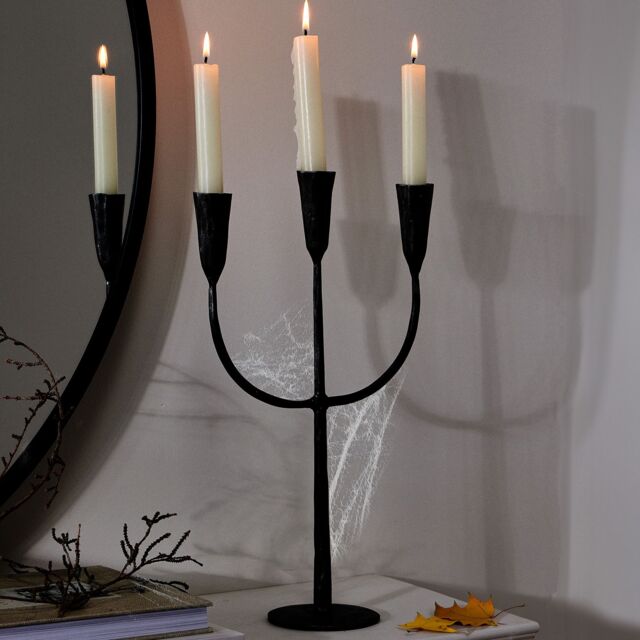 Traditional Forged Iron Trident Halloween Decoration Candle Holder ...