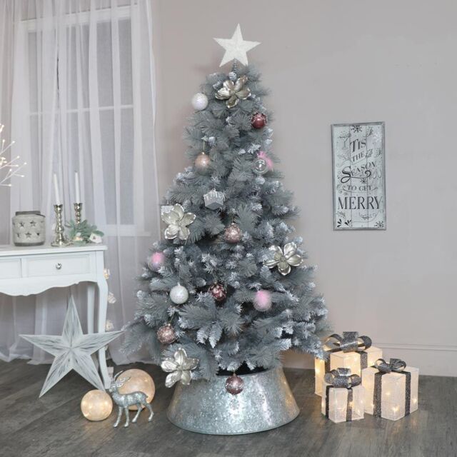 Large Grey & Silver Tipped Christmas Tree 6ft by Debenhams | ufurnish.com