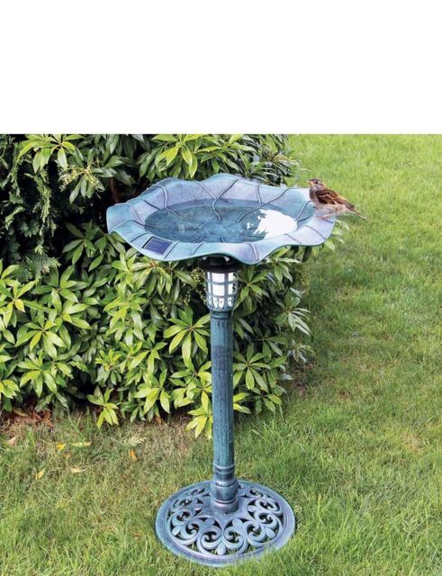Solar Lighted Bird Bath by Debenhams | ufurnish.com