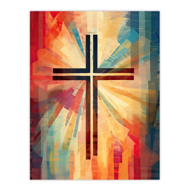"Artery8 Wall Art Print Holy Spirit Whispers Vibrant Cross Abstract ...