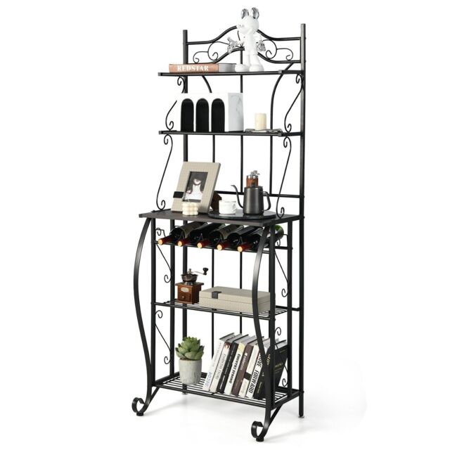 Costway 4-Tier Kitchen Bake Rack Industrial Microwave Oven Stand ...