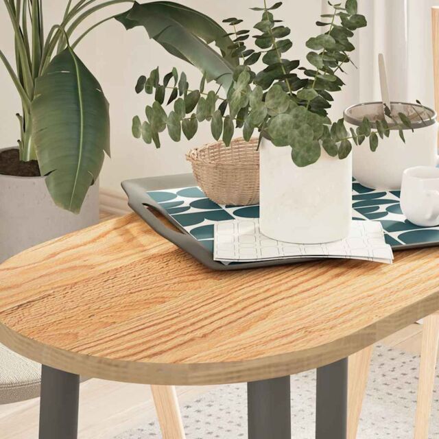 Berkfield Home Table Top 80x40x2 cm Solid Wood Oak Oval in Brown - Size ...
