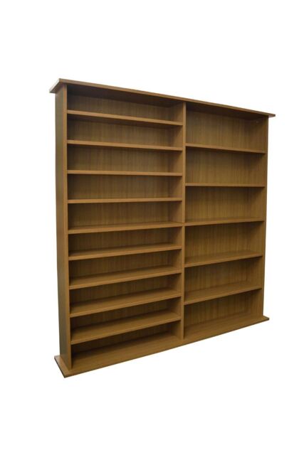 'Extra' - 1300 Cd / 552 Dvd / Large Media Book Storage Shelves - Oak by ...