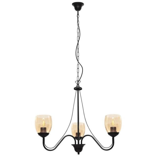 Allena Multi Arm Pendant Ceiling Light Black Amber 50cm by Debenhams ...