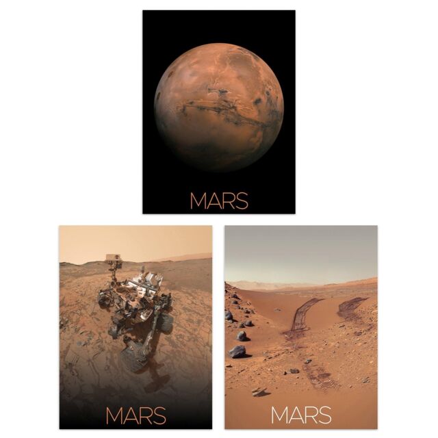 Wall Art Print Pack of 3 NASA Our Solar System Planet Mars Images ...