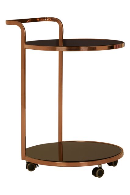 Orsina Versatile 2 Tier Rose Gold Finish Drinks Trolley, Elegant Drinks ...