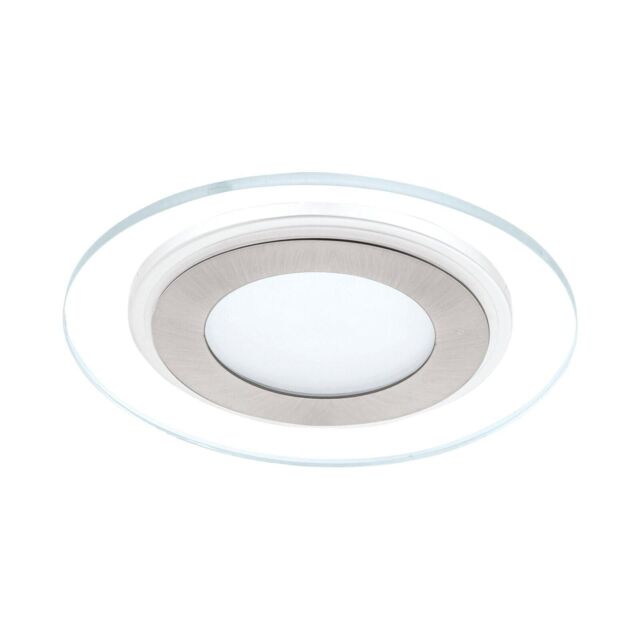 Wall / Ceiling Flush Downlight White & Satin Nickel 12W Built in LED by ...