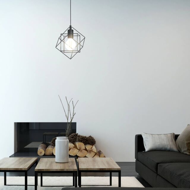 Straiton Black Steel Modern Geometric Pendant Light by Debenhams ...