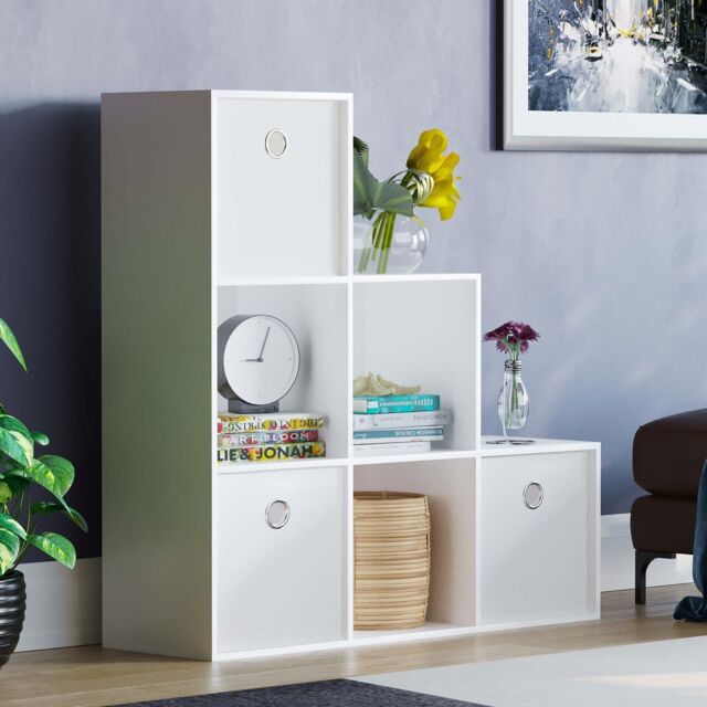 Vida Designs Durham 6 Cube Bookcase Storage Unit & Cube Storage Basket ...