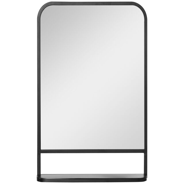 Square Wall Mirror with Storage Shelf, Modern Mirrors for Living Room ...
