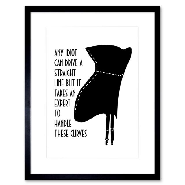 Wall Art Print Woman Curves Inspiration Black Framed by Debenhams ...