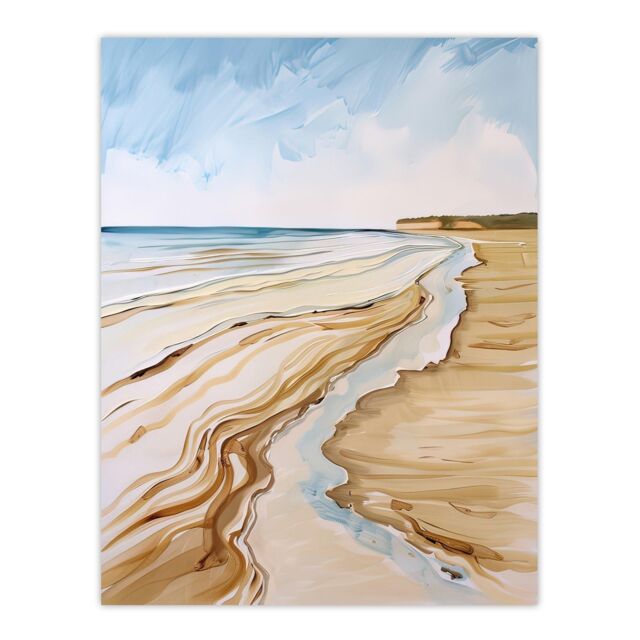 Filey Beach North Yorkshire Watercolour Painting Wall Art Print by ...