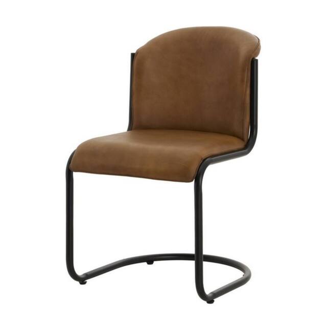 Lemon Pavilion Furniture and Decor Billy Leather Curved Dining Chair ...