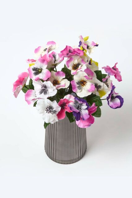 Homescapes Set of 3 Pansy Spray Single Stems by Debenhams | ufurnish.com