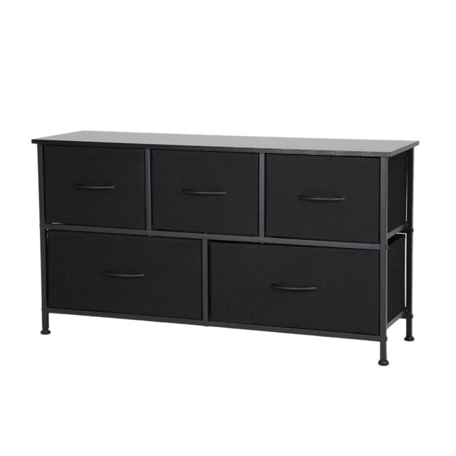 Chest of Drawers Cabinet, 5-Drawers Storage Cabinet with Steel Frame ...