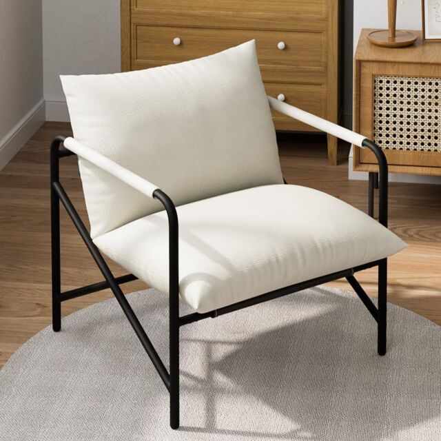 Chic Accent Chair - Modern Sling Lounge Chair with Shredded Foam ...