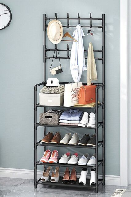 Shoe Rack With Coat Hanger