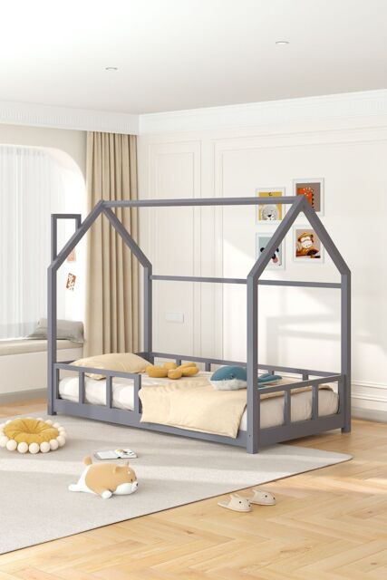 Kid's Wooden Tree House Bed Frame with Fence Roof by Debenhams ...