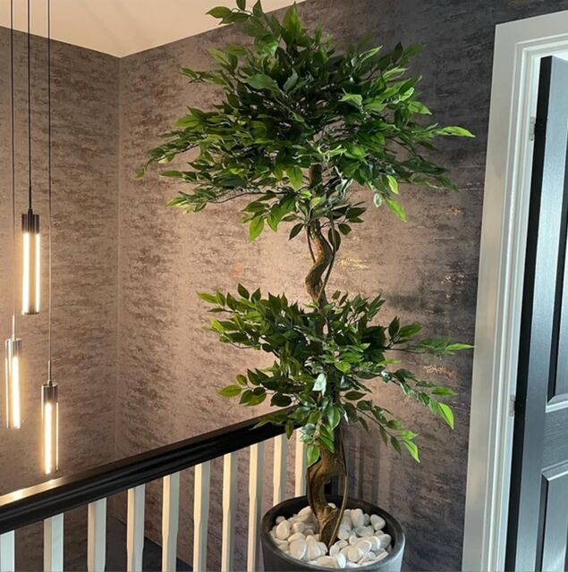 Leaf 150cm Twisted Trunk Artificial Japanese Fruticosa Style Ficus Tree ...