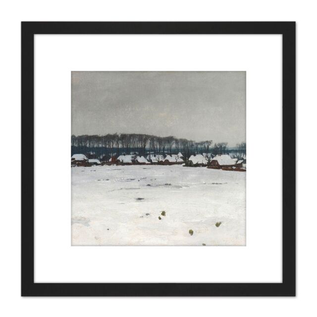 Van Ruisdael Winter Landscape Snow Trees Painting 8X8 Inch Square Wooden Framed Wall Art Print ...