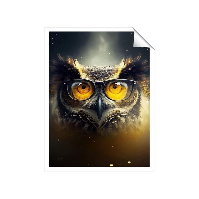 "Warren Reed - Designer Owl With Glasses Splashart Unframed Art Print ...