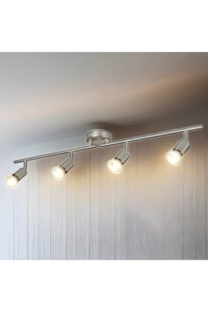 'Kendal' Satin Silver Four Head Ceiling Spot Bar Light by Debenhams ...