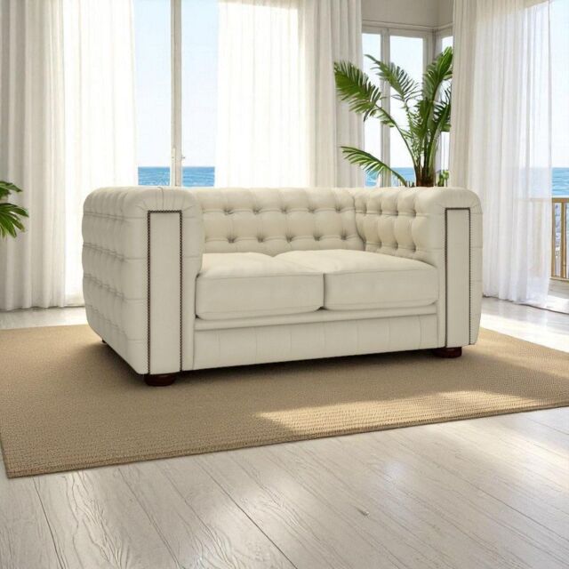 Westminster Vogue Leather Sofa - Vele Brilliant White by Debenhams | ufurnish.com