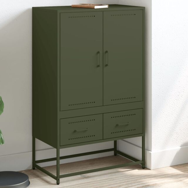 Berkfield Home Highboard Olive Green 68x39x111.5 cm Steel by Debenhams ...