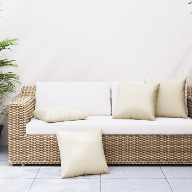 Sofa Cushions 4 pcs Cream 60x60 cm Fabric by Debenhams | uFurnish.com