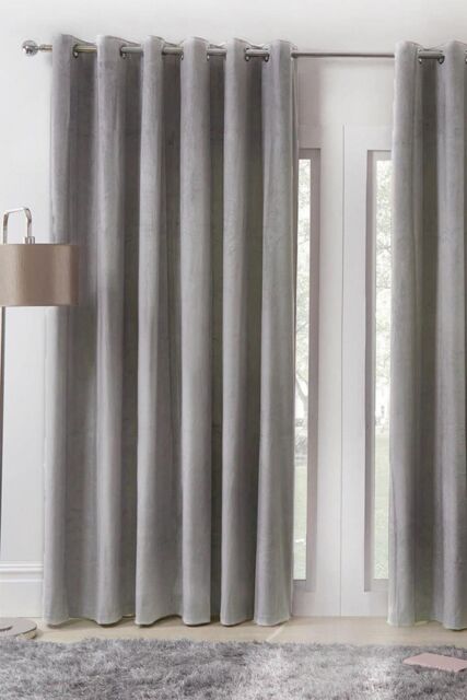 Capri Supersoft Velvet Eyelet Lined Curtains by Debenhams | uFurnish.com