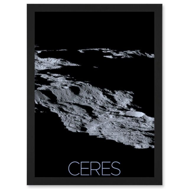 NASA Dawn Spacecraft Dwarf Planet Ceres Surface Poster Artwork Framed ...