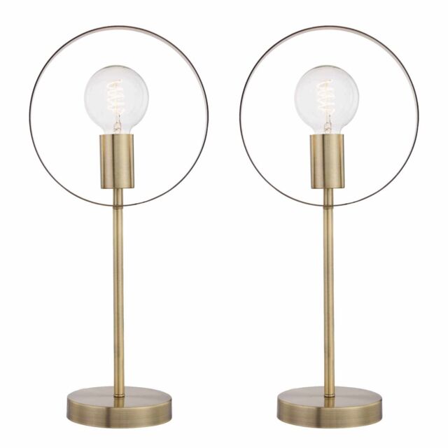 Set of 2 Hailey - Brushed Gold Table Lamps by Debenhams | ufurnish.com