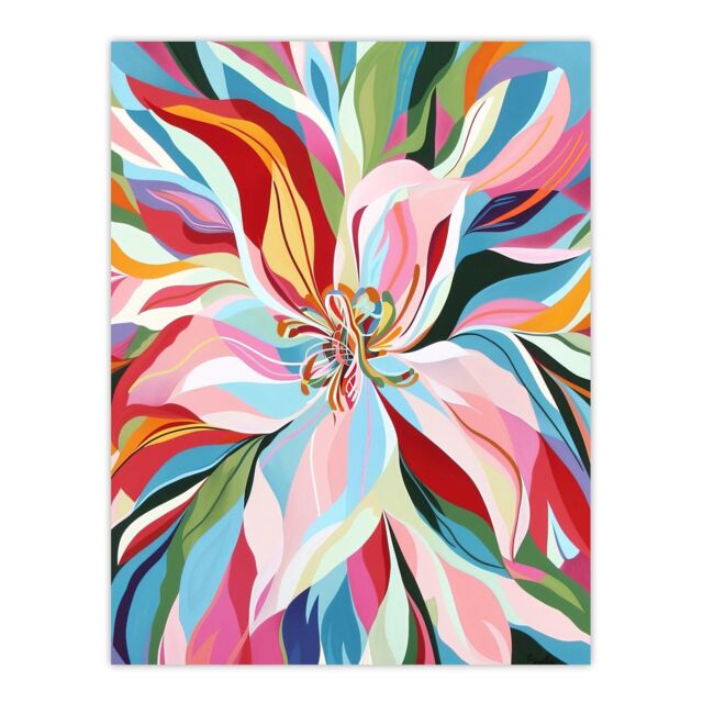 Vibrant Abstract Flower Graphic Design Colourful Wall Art Print by ...