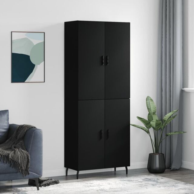 Highboard Black 69.5x34x180 cm Engineered Wood by Debenhams | ufurnish.com