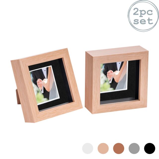 "3D Box Photo Frames - 4 x 4"" with 2 x 2"" Mount - White Mount - Pack ...
