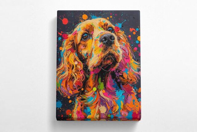 Paint Splatter Dog Canvas Print by Debenhams | ufurnish.com