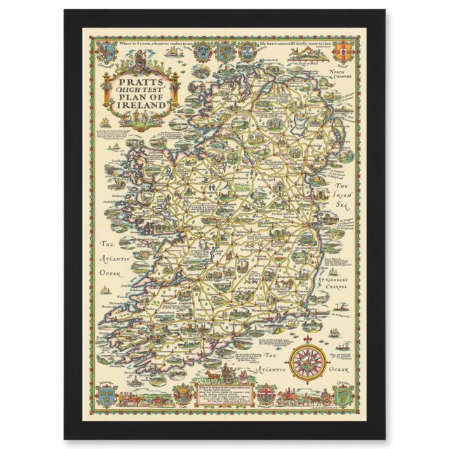 Artery8 Map Taylor 1933 Pratts High Test Plan Ireland Pictorial Artwork ...