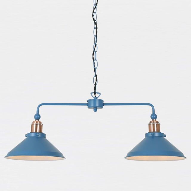First Choice Lighting Maxwell - Mirage Blue Brushed Copper 2 Light Bar ...
