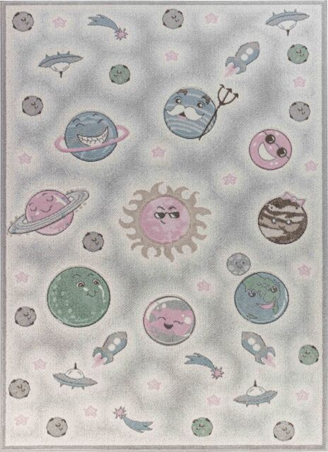 MILKY WAY Kids Modern Beige/Grey Bedroom Area Rug 80 x 150 cm by ...