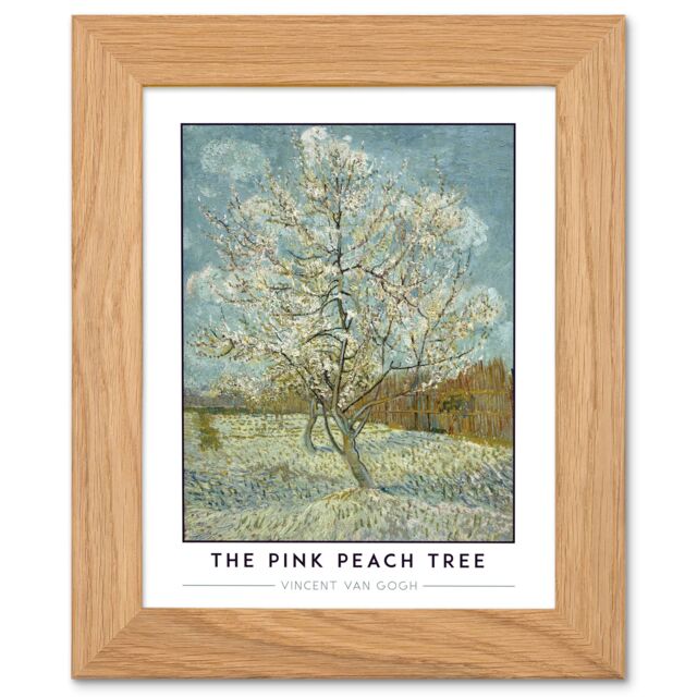 "Artery8 Vincent Van Gogh The Pink Peach Tree Art Oak Wood Framed Wall ...