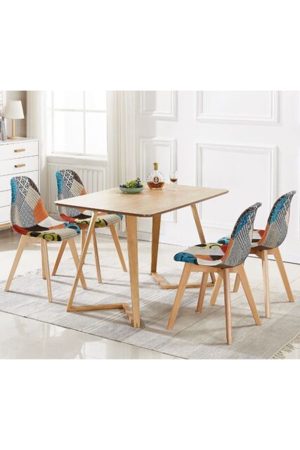 Patchwork Dallas Dining Room Table Set for 4 - an Oak Dining Table ...