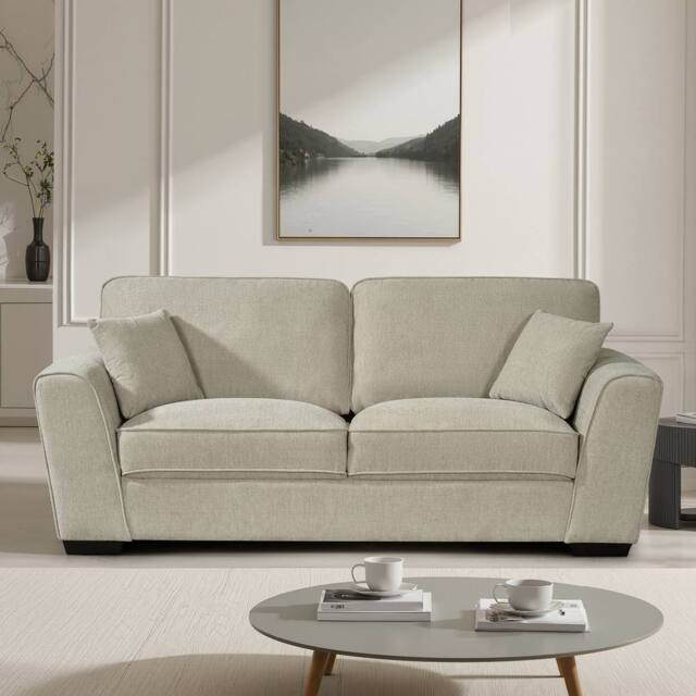 Artemis Home Colman 3 Seat Fabric Sofa in Beige - Size: 3 Seater by ...