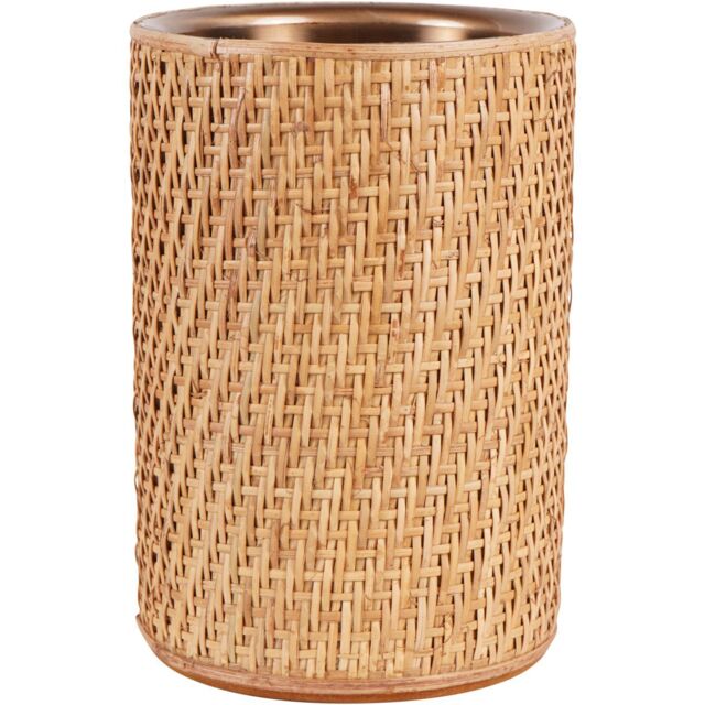 Libra Interiors Rattan Dusky Gold Wine Cooler by Debenhams | ufurnish.com