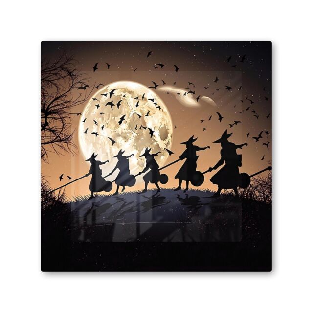 A Group Of Witches Riding Broomsticks HD Metal Print by Debenhams ...
