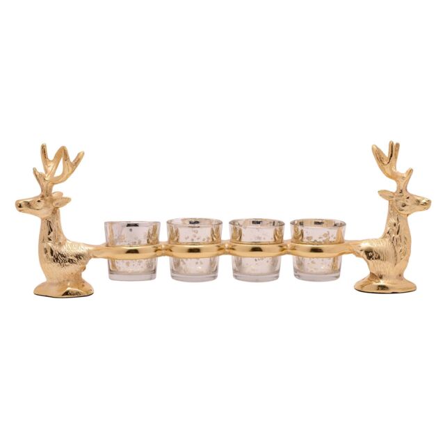 Gold Metal Stag & Tealight Holder by Debenhams | ufurnish.com